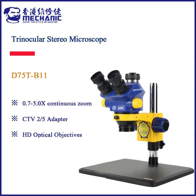 MECHANIC D75T 3D MICROSCOPE WITH LED LIGHT & SMALL BASE - AKINFOTOOLS
