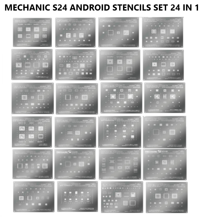 MECHANIC S24 ANDROID STENCILS SET 25 IN 1 - AKINFOTOOLS